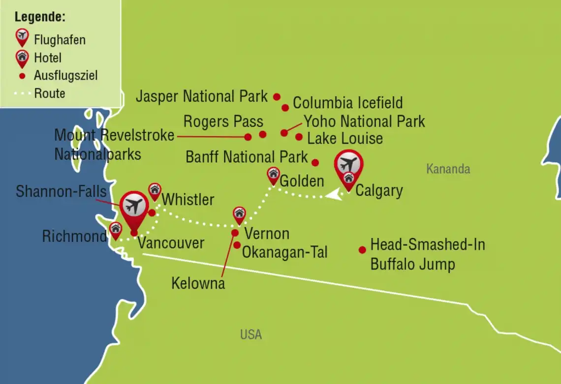 Rundreise durch West Kanada 11 Tage mit Ausflugspaket ab 2319€ - Reisen ...